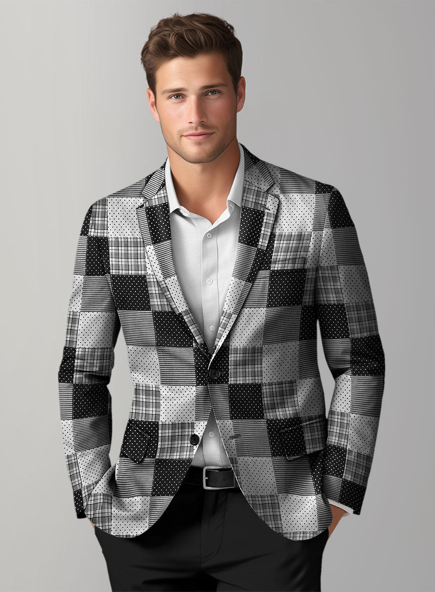 Black & White Madras Patchwork Jacket – StudioSuits