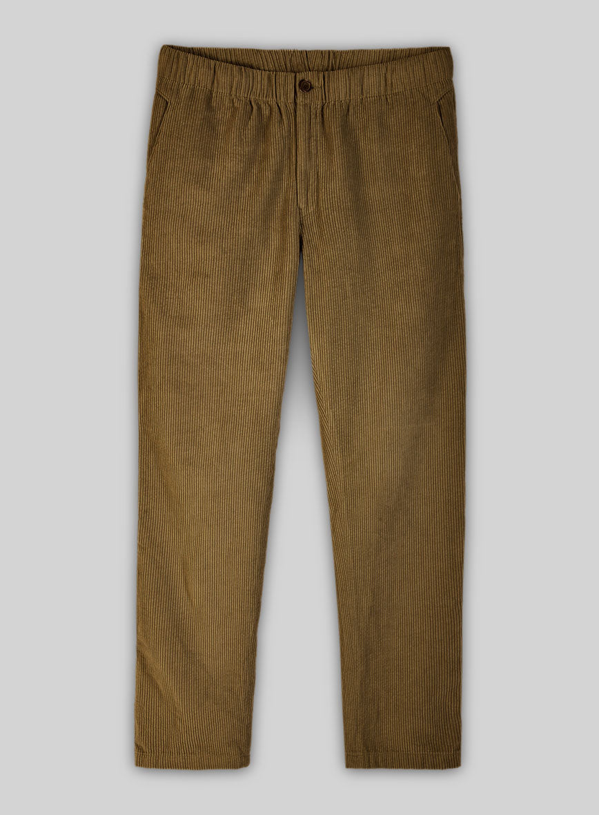 Brown Stretch Pin Corduroy Easy Pants – StudioSuits