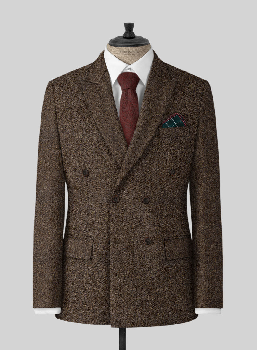Highlander Dark Brown Tweed Double Breasted Jacket – StudioSuits