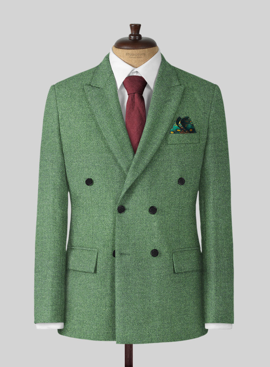 Highlander Heavy Paris Green Tweed Double Breasted Jacket – StudioSuits