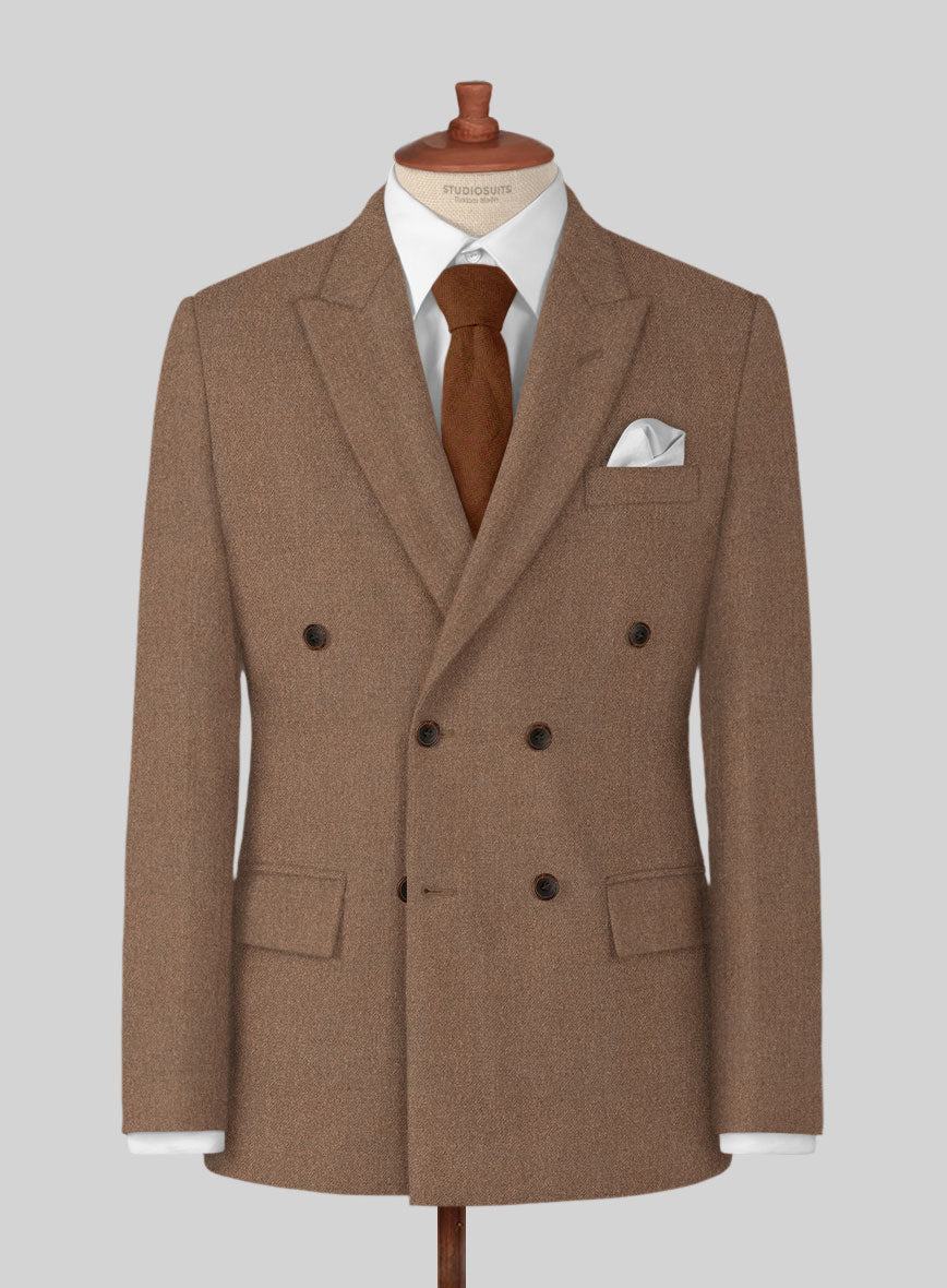 Naples Dolce Brown Tweed Double Breasted Jacket – StudioSuits