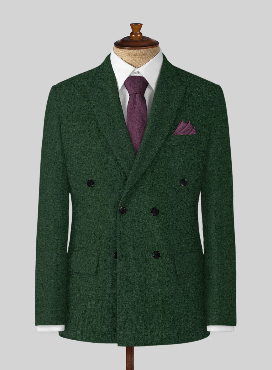 Naples Emerald Green Tweed Double Breasted Jacket – StudioSuits