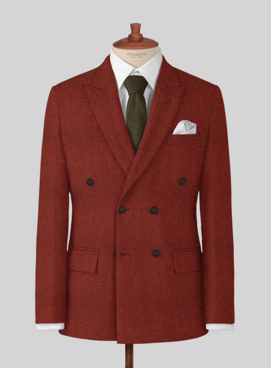 Naples Sundowner Rust Tweed Double Breasted Jacket – StudioSuits