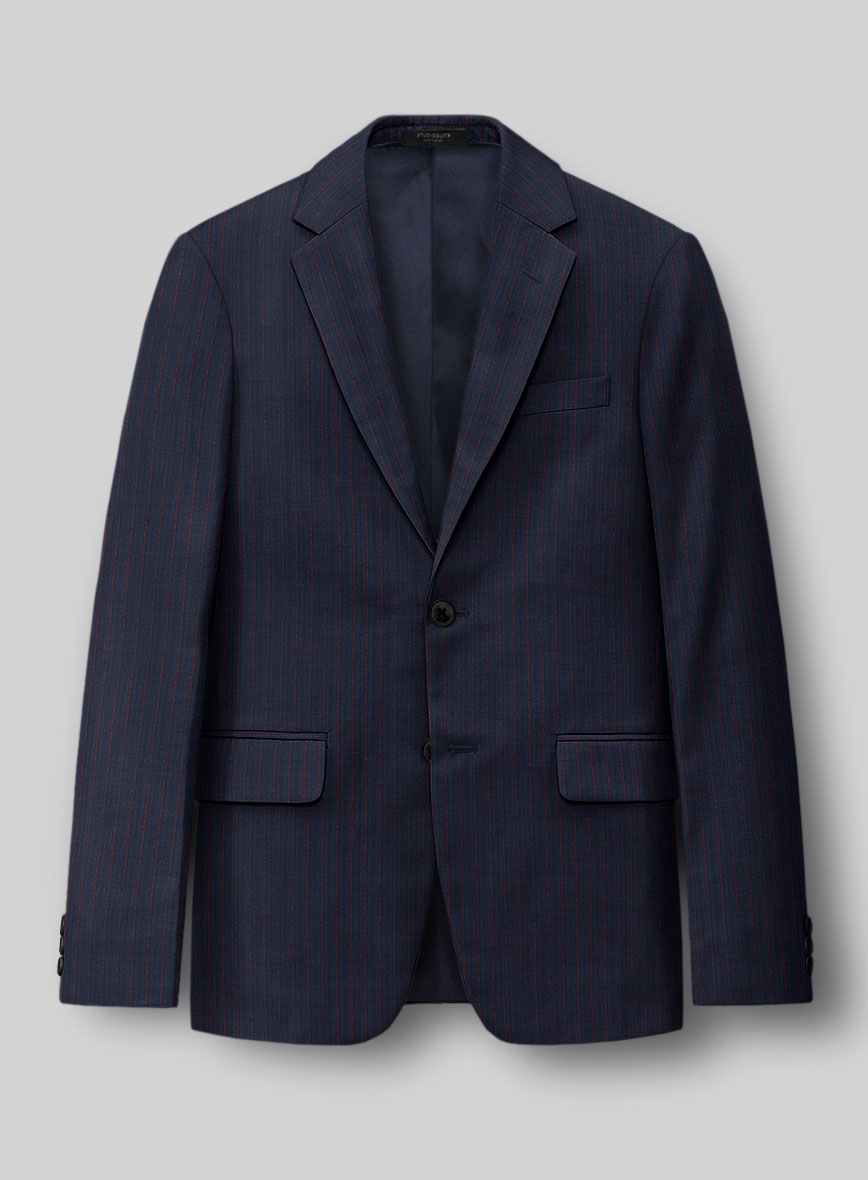 Napolean Argio Stripe Dark Blue Wool Jacket – StudioSuits
