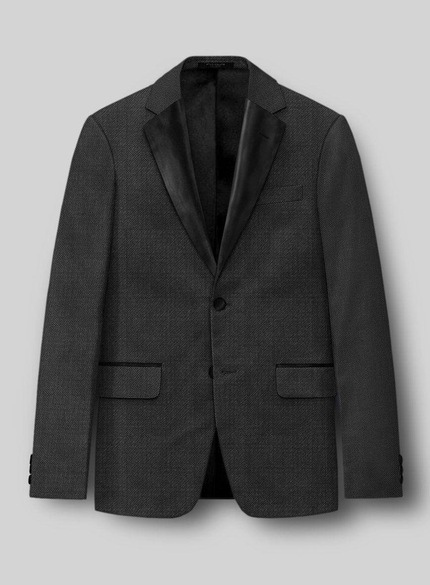Napolean Cavalry Twill Charcoal Wool Tuxedo Jacket – StudioSuits