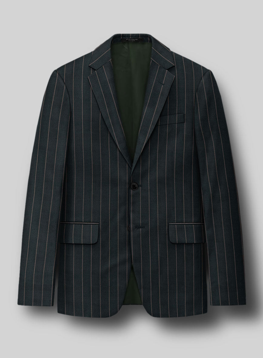 Napolean Gavino Stripe Green Wool Jacket – StudioSuits