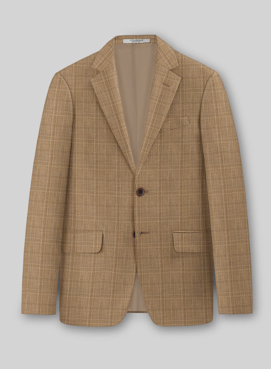 Napolean Gisde Glen Brown Wool Jacket – StudioSuits