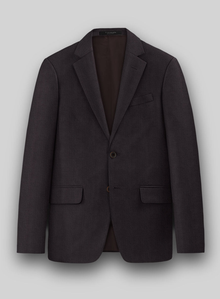 Napolean Imperial Brown Herringbone Wool Jacket – StudioSuits