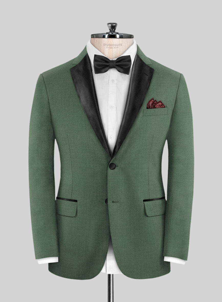 Napolean Moss Green Wool Tuxedo Jacket – StudioSuits