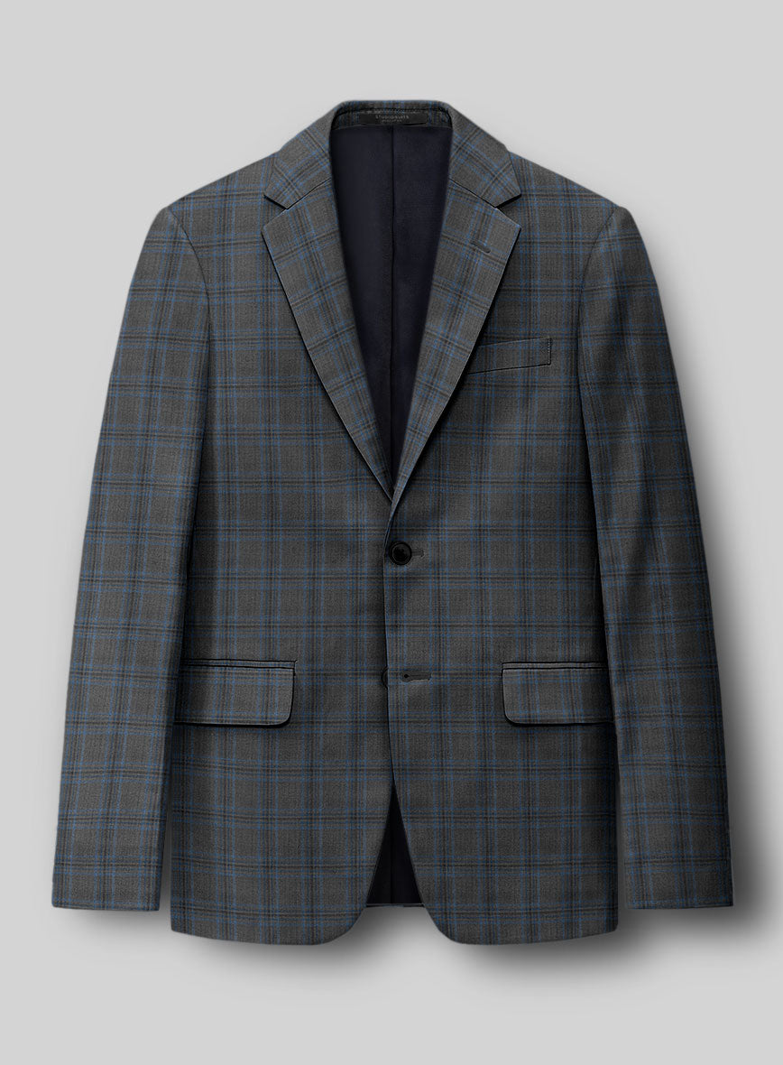 Napolean Sarcho Gray Blue Wool Jacket – StudioSuits