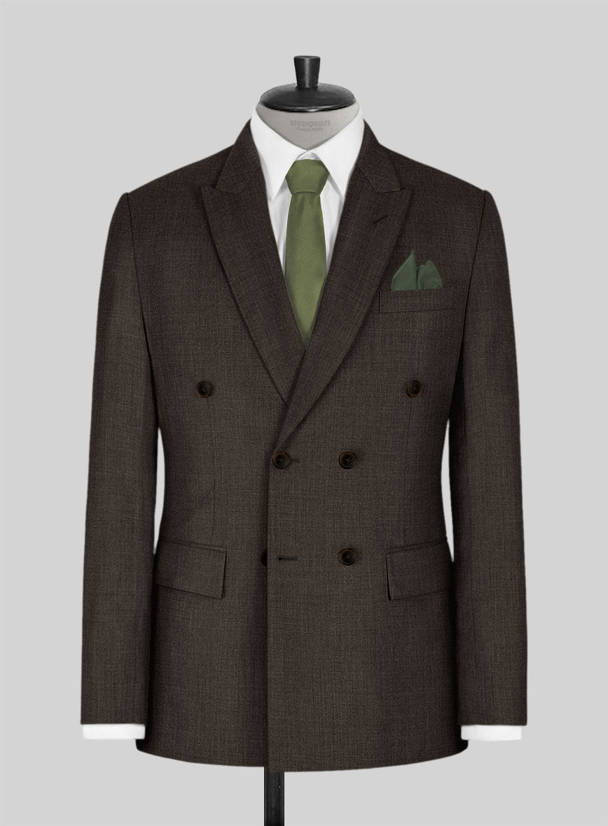 Napolean Sharkskin Brown Wool Double Breasted Jacket – StudioSuits