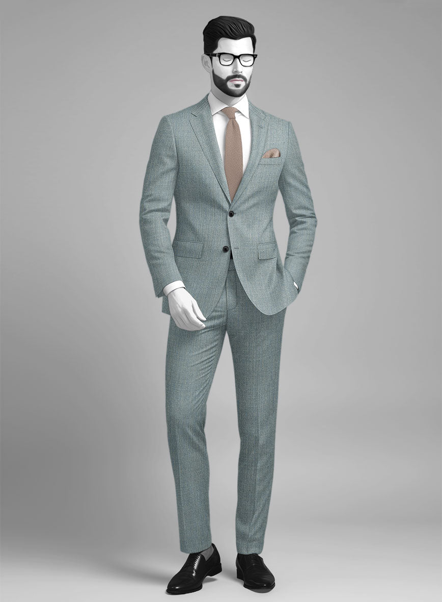 Napolean Stretch Gray Blue Wool Suit – StudioSuits