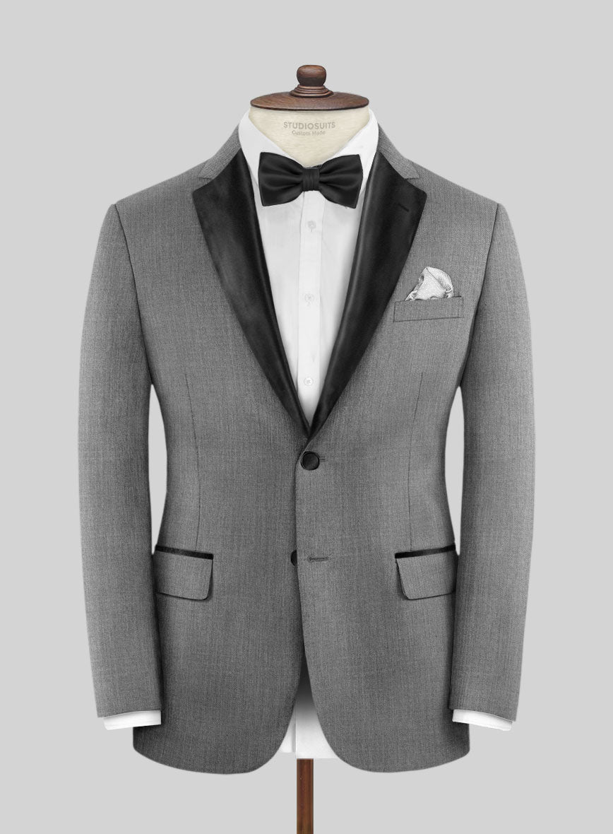 Napolean Stretch Mid Gray Wool Tuxedo Jacket – StudioSuits
