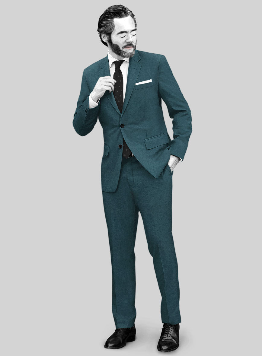 Napolean Stretch Teal Blue Wool Suit – StudioSuits