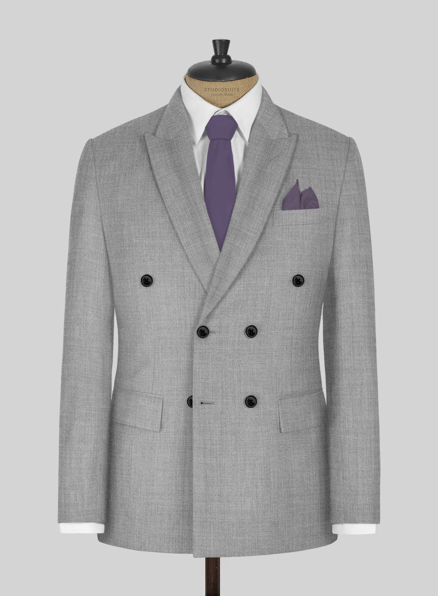 Napolean Worsted Light Gray Wool Double Breasted Jacket – StudioSuits