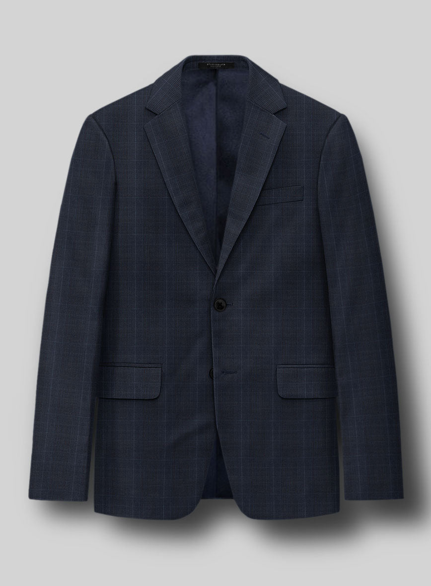 Napolean Canzo Glen Dark Blue Wool Jacket – StudioSuits