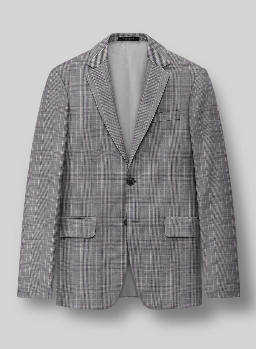 Napolean Canzo Glen Gray Blue Wool Jacket – StudioSuits