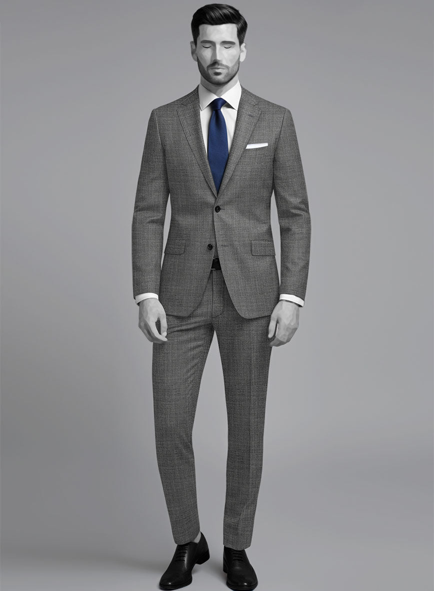 Napolean Sharkskin Gray Wool Suit StudioSuits