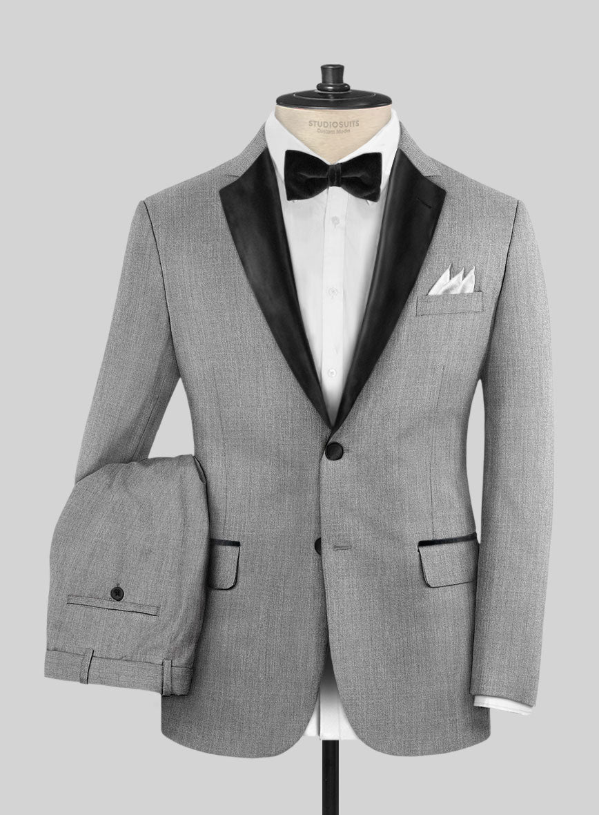 Napolean Stretch Gray Wool Tuxedo Suit – StudioSuits