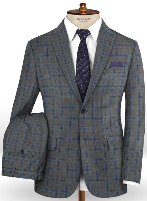 Napolean Sarcho Gray Blue Wool Suit – StudioSuits