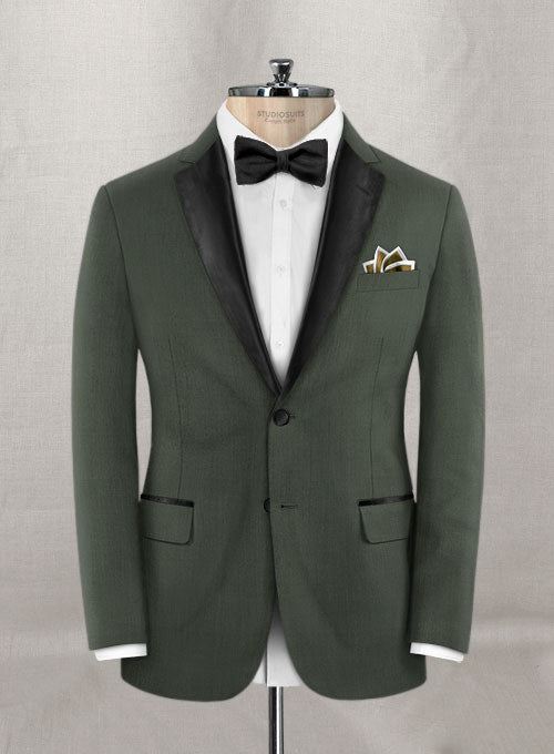 Napolean Military Green Wool Tuxedo Jacket – StudioSuits