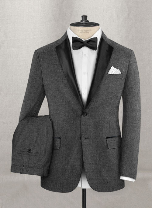 Napolean Stretch Dark Gray Wool Tuxedo Suit – StudioSuits