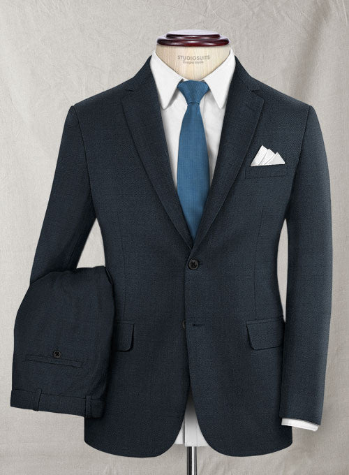 Napolean Stretch Sailor Blue Wool Suit – StudioSuits