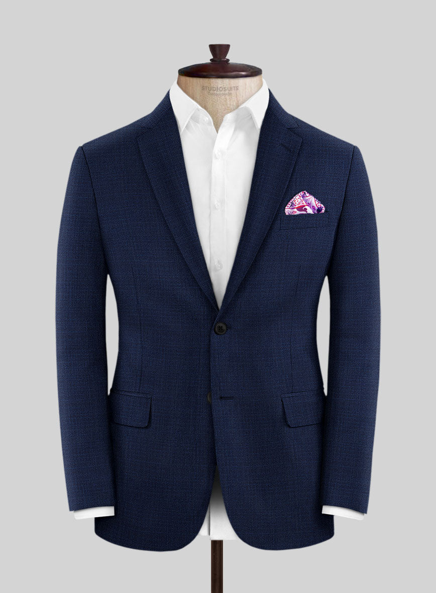 Reda Hopsack Blue Wool Jacket – StudioSuits