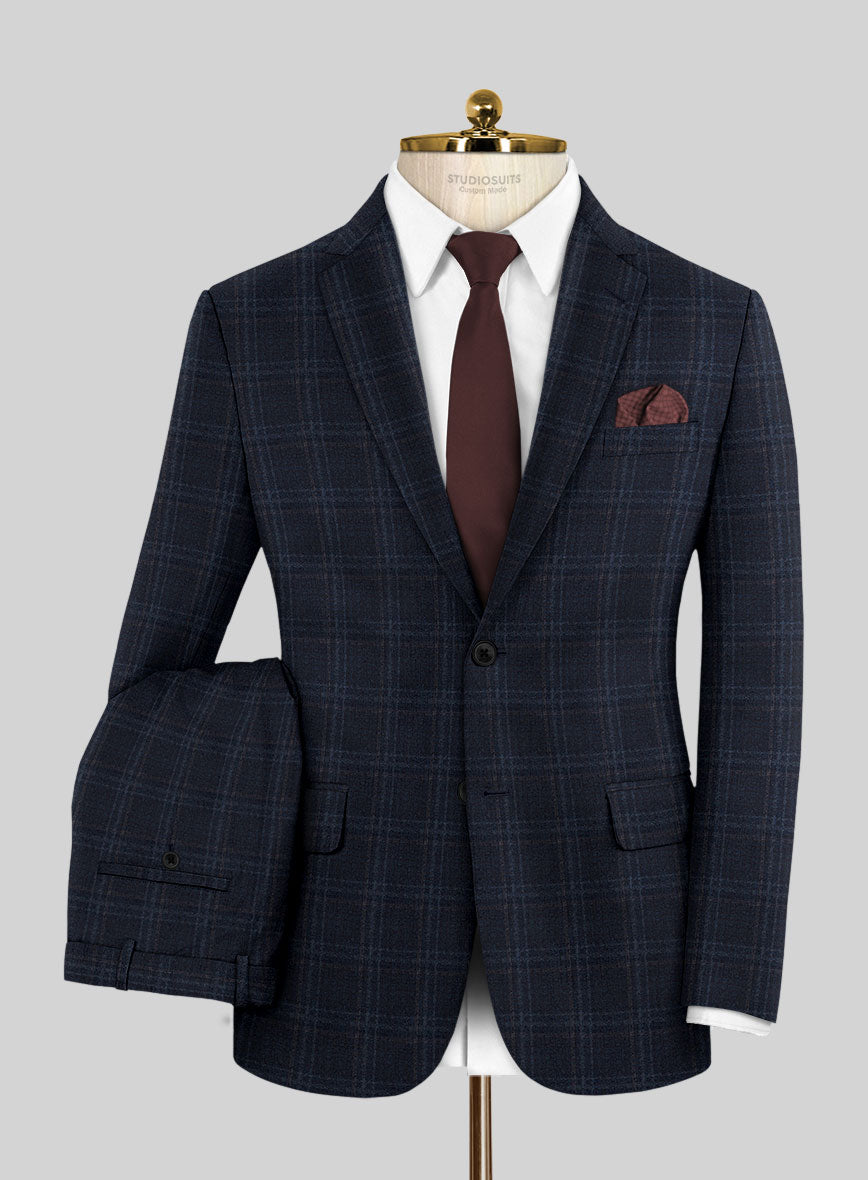 Italian Gaze Blue Checks Flannel Suit – StudioSuits