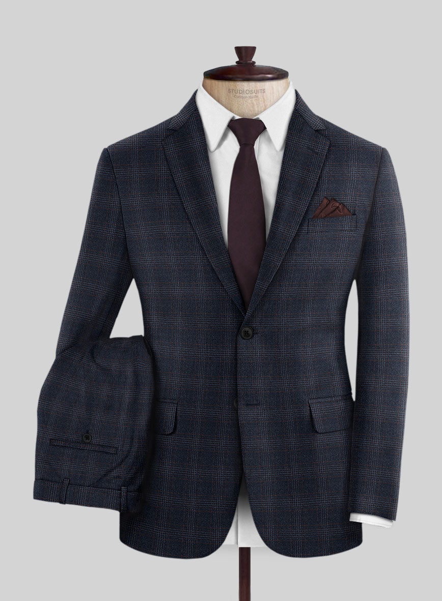 Italian Lark Blue Checks Flannel Suit – StudioSuits
