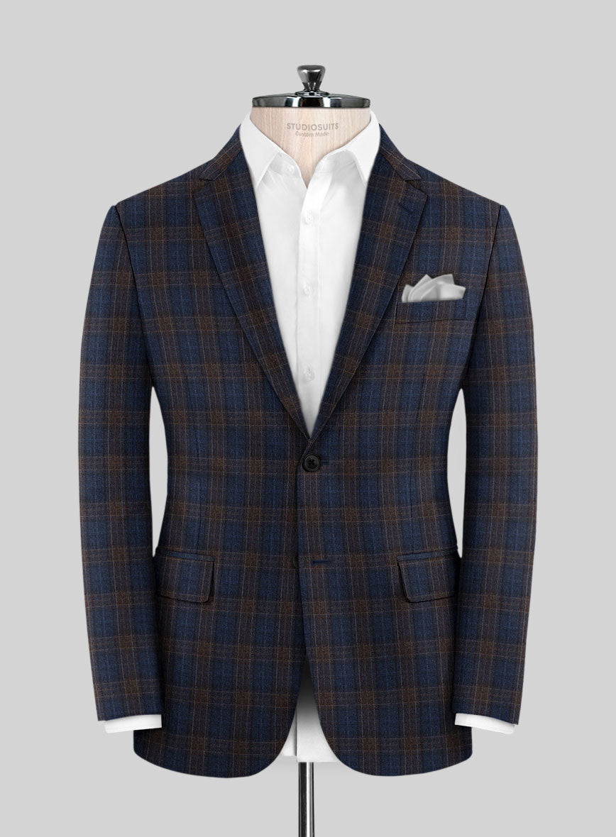 Reda Adlis Blue Checks Wool Jacket – StudioSuits