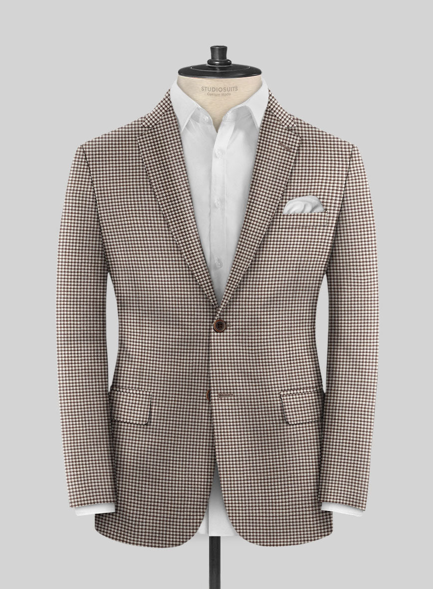 Reda Beltra Brown Checks Wool Jacket – StudioSuits