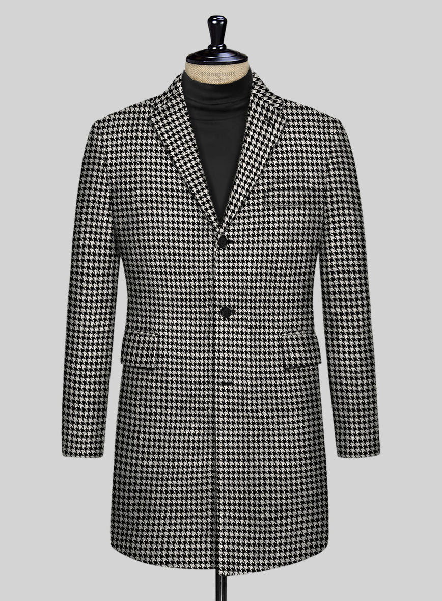 Big Houndstooth BW Tweed Overcoat – StudioSuits
