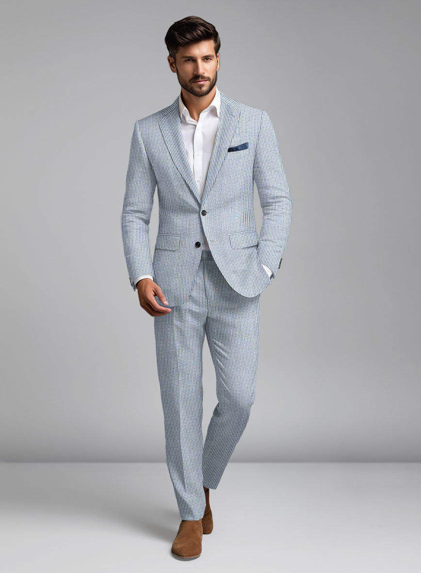 Blue Seersucker Suit – StudioSuits