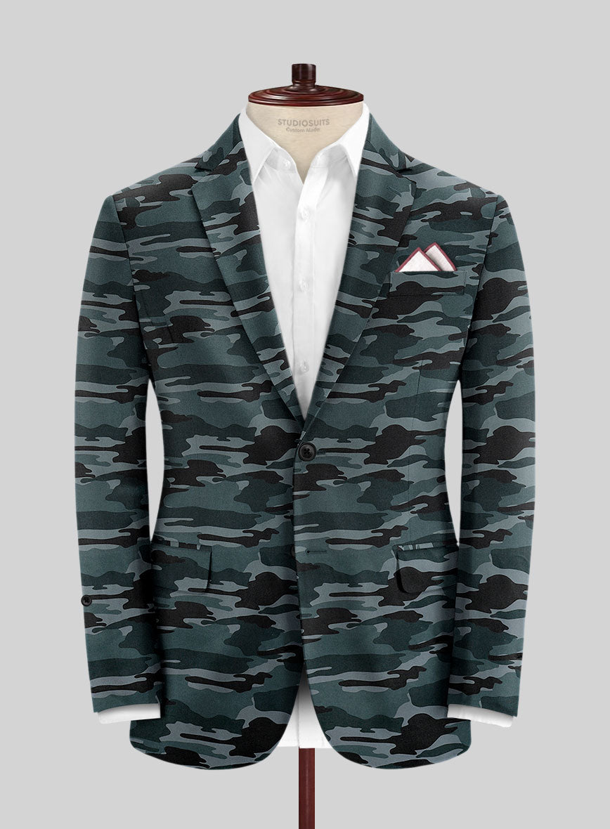 Blue Stretch Camo Jacket – StudioSuits