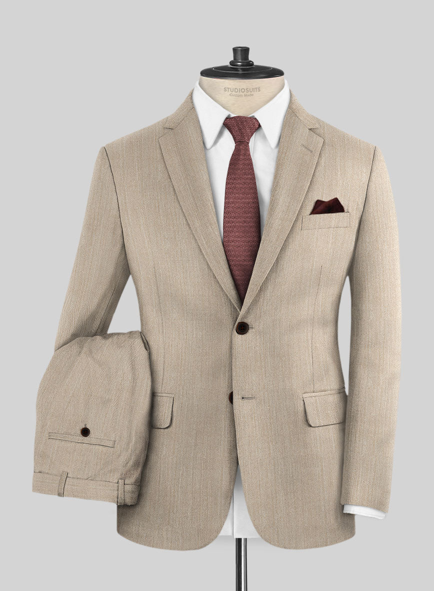 Caccioppoli Sun Dream Emasie Muted Beige Wool Suit – StudioSuits