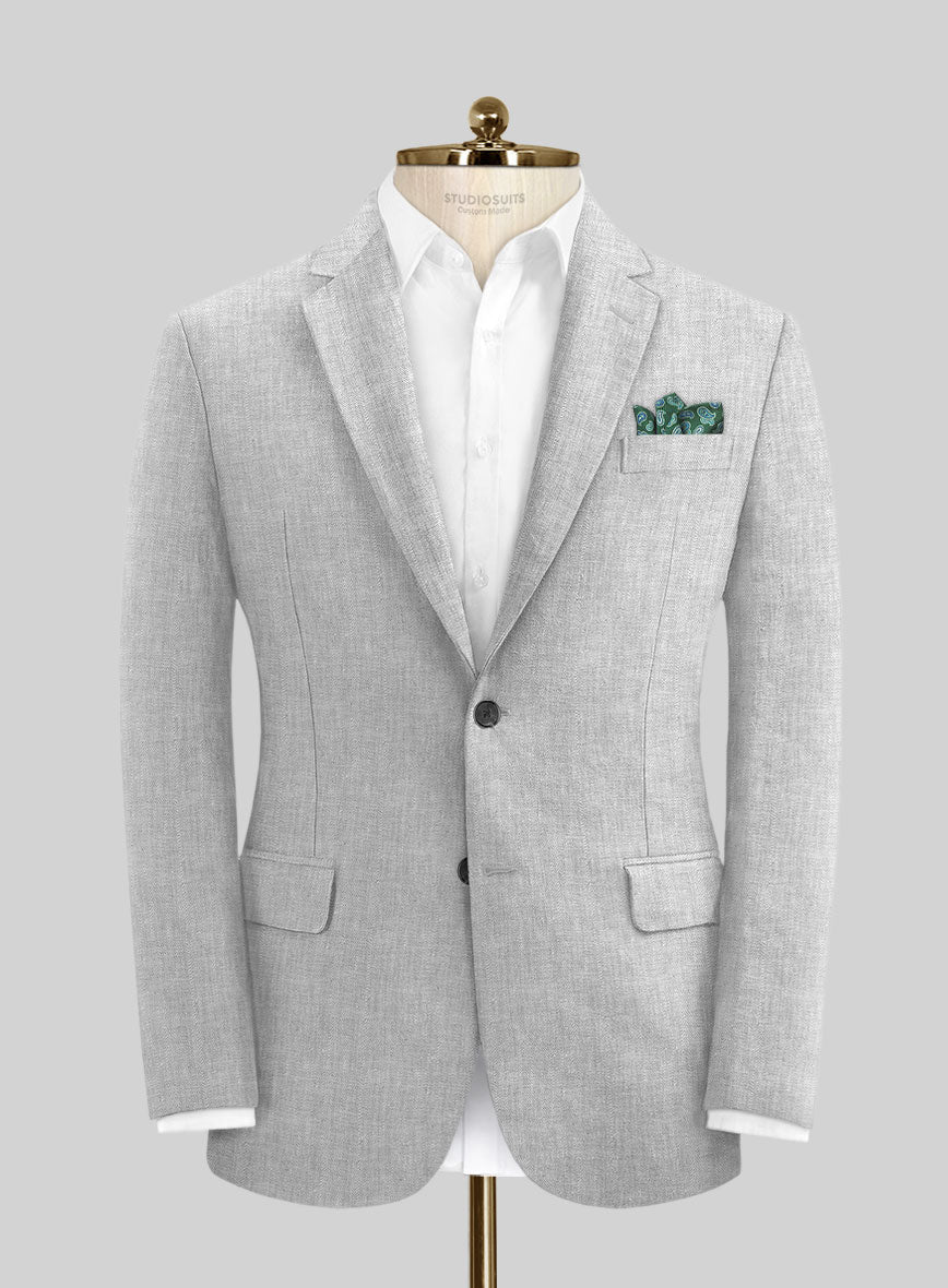 Campari Cloudy Gray Linen Jacket – StudioSuits