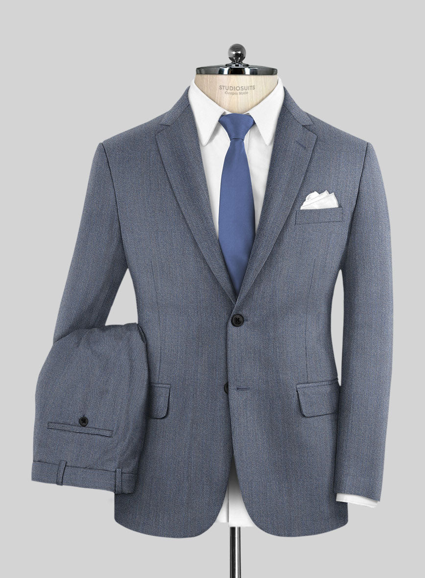Cavalry Twill Blue Wool Suit – StudioSuits