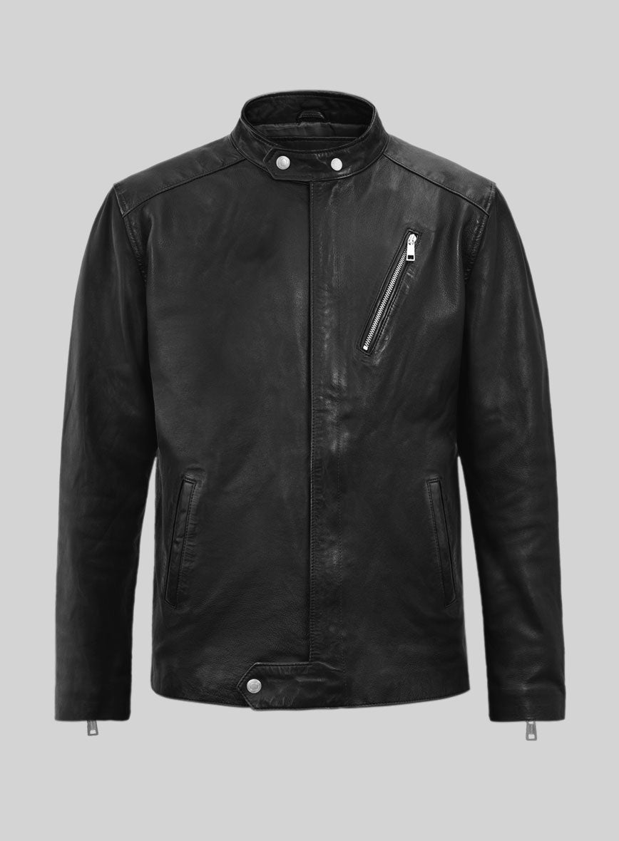 Dune Drifter Black Biker Leather Jacket – StudioSuits