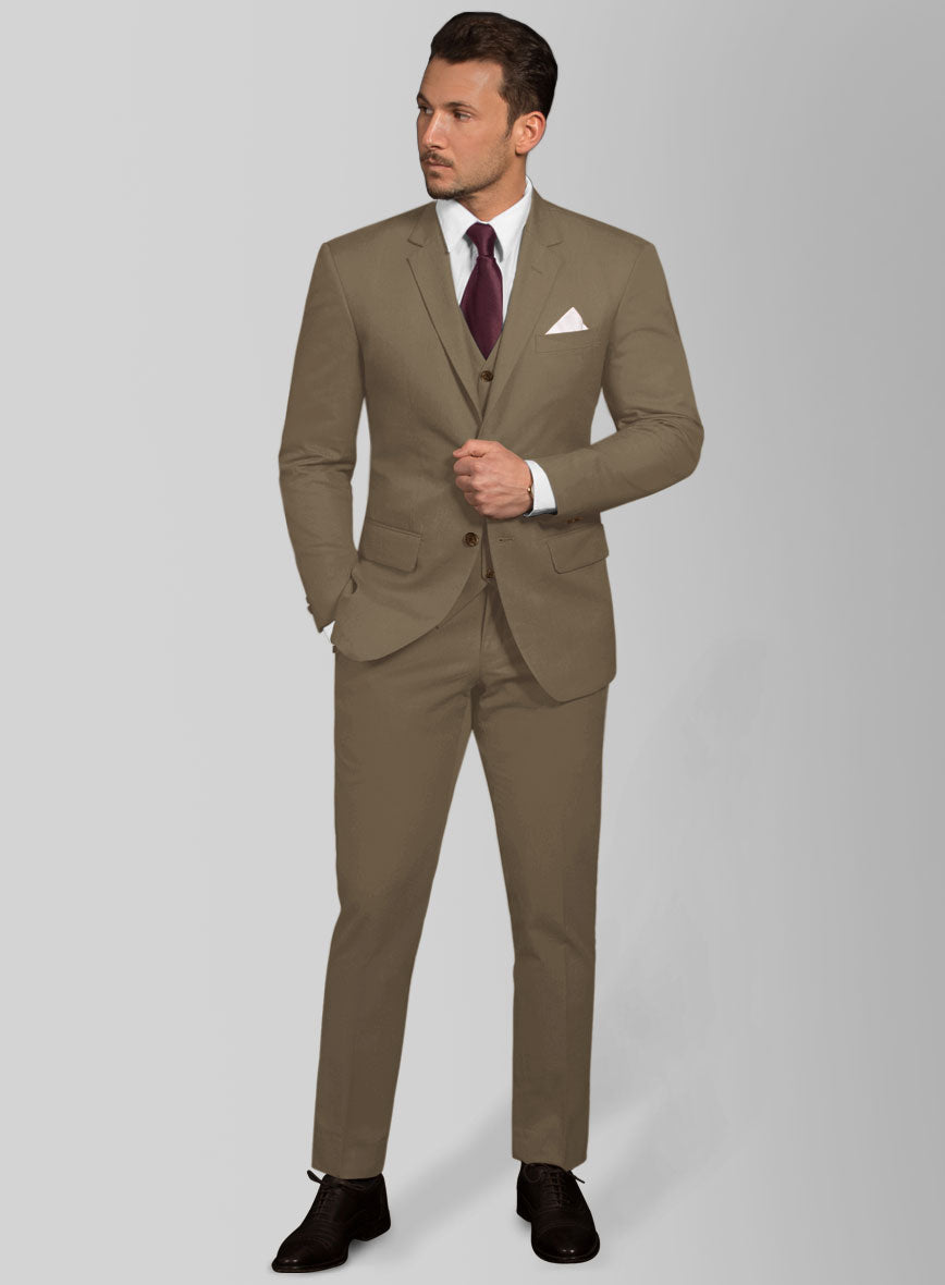 Earthy Brown Cotton Power Stretch Chino Suit – StudioSuits