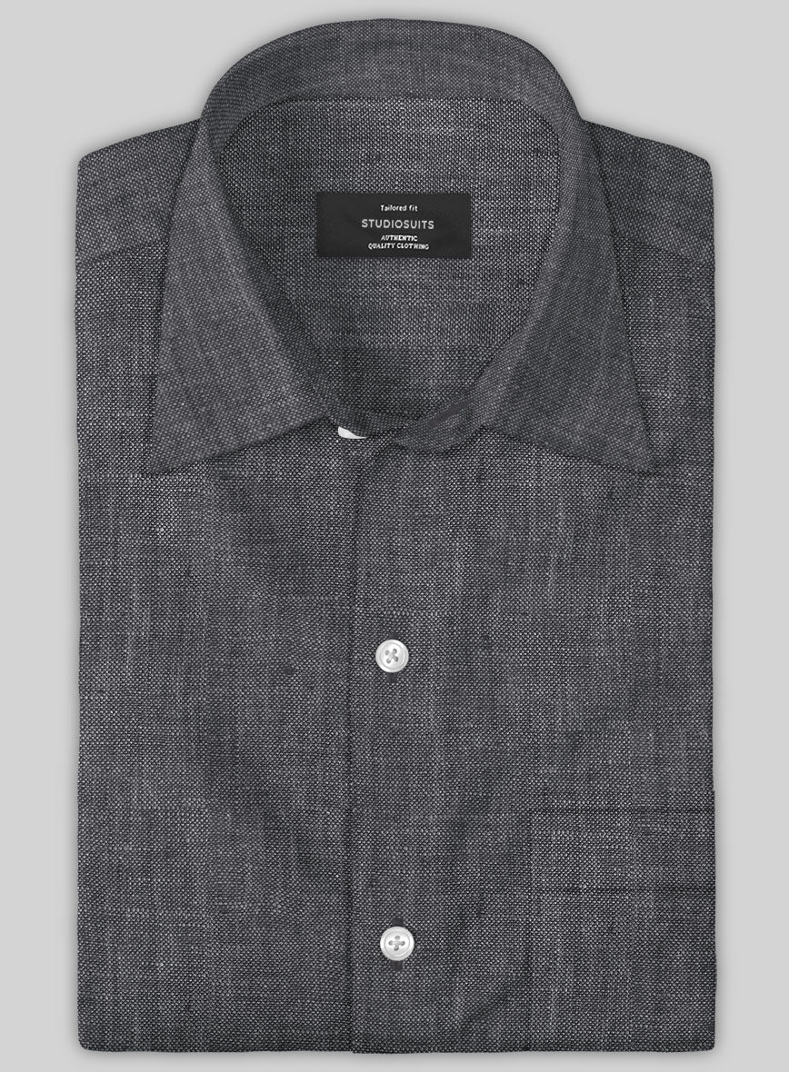 European Anchor Gray Linen Shirt – StudioSuits