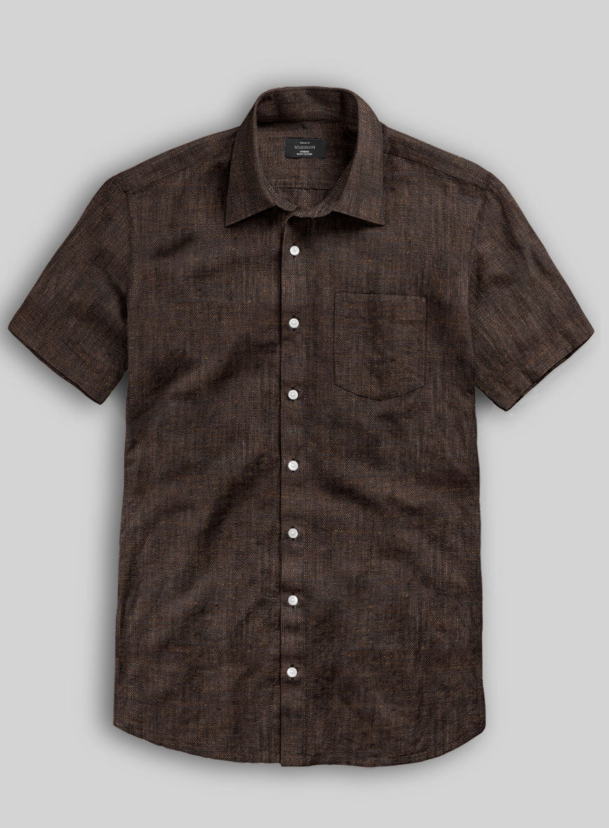 European Dark Brown Linen Shirt – StudioSuits