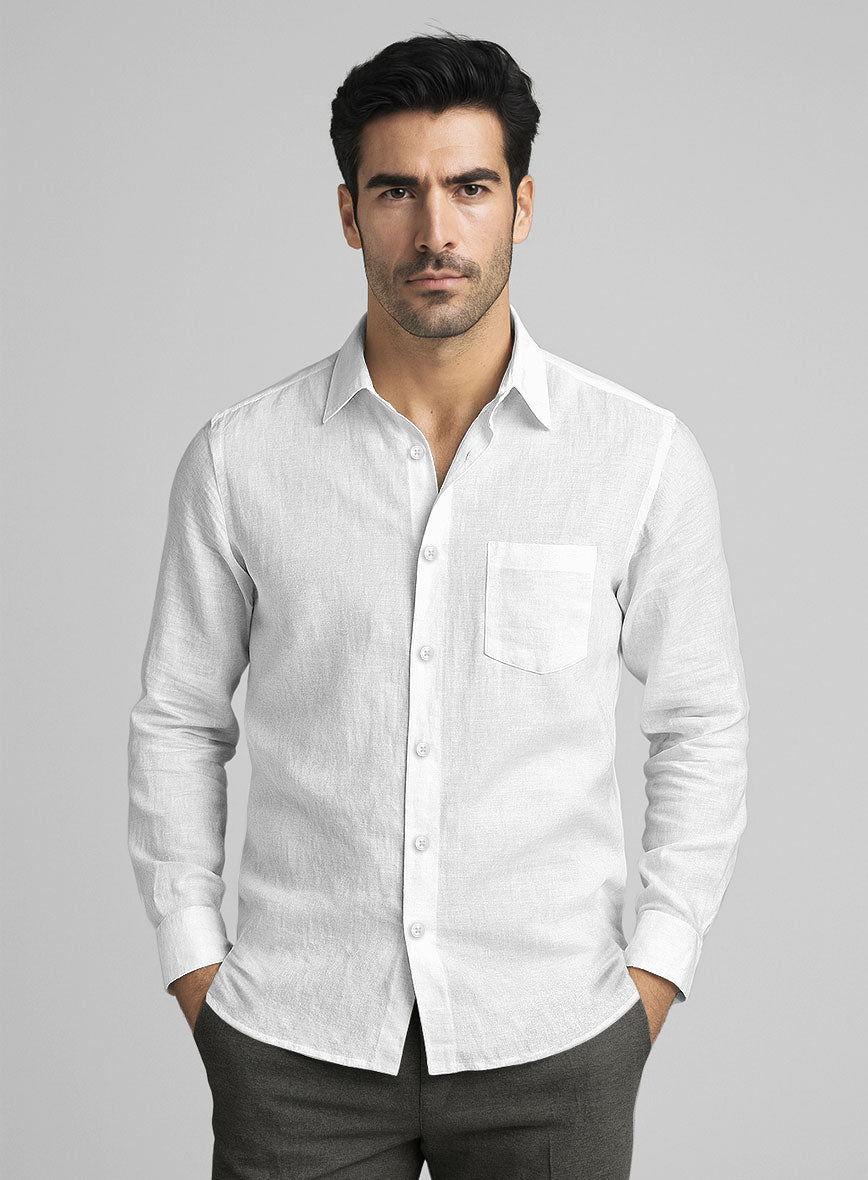 European White Linen Shirt – StudioSuits