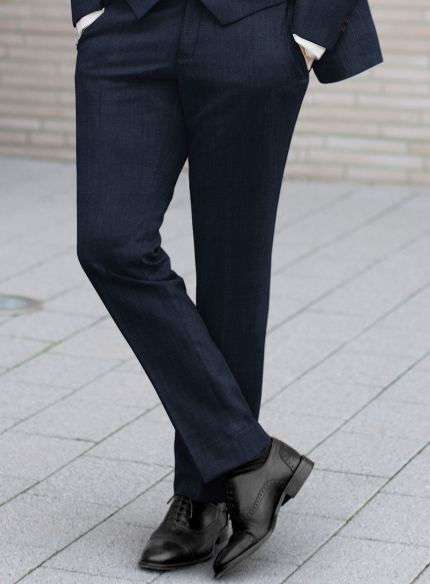 Fresco Island Blue Wool Pants – StudioSuits