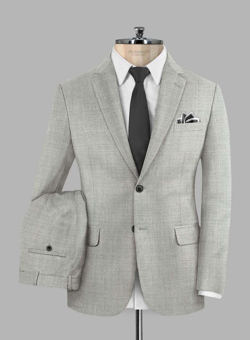 Fresco Light Gray Wool Suit – StudioSuits