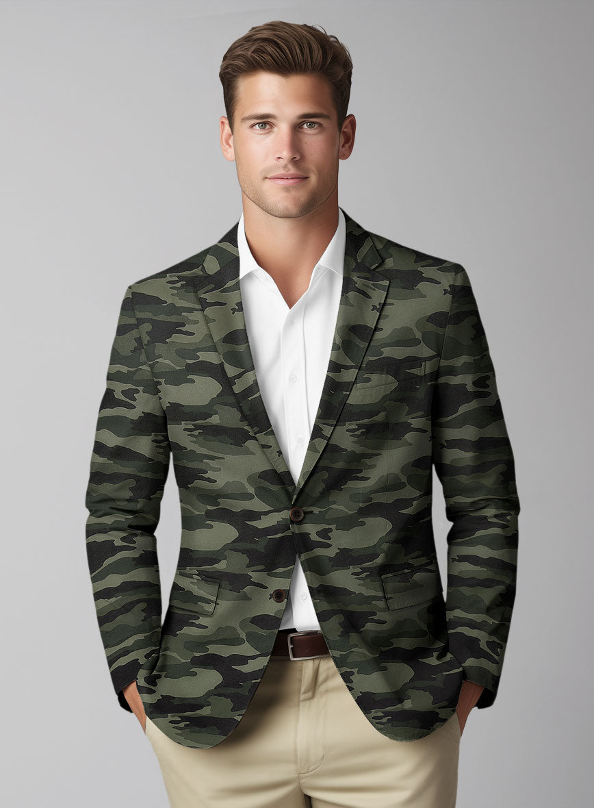 Green Stretch Camo Jacket – StudioSuits