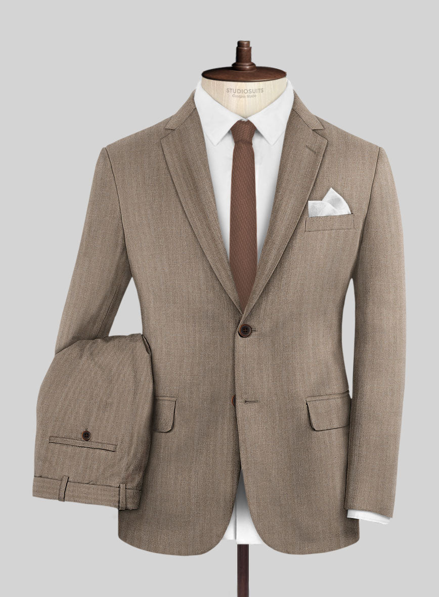 Hardy Minnis Brown Herringbone Wool Suit – StudioSuits