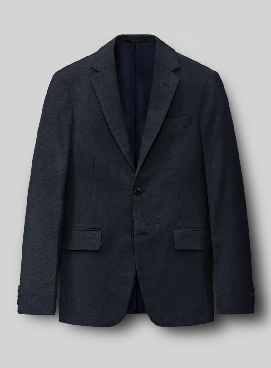 Hardy Minnis Dark Blue Sharkskin Wool Jacket – StudioSuits