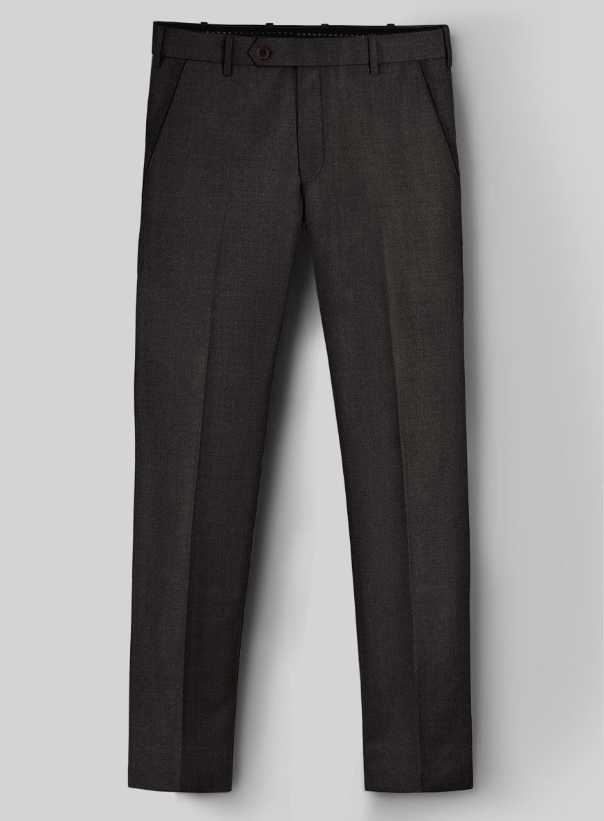 Hardy Minnis Dark Brown Sharkskin Wool Pants – StudioSuits