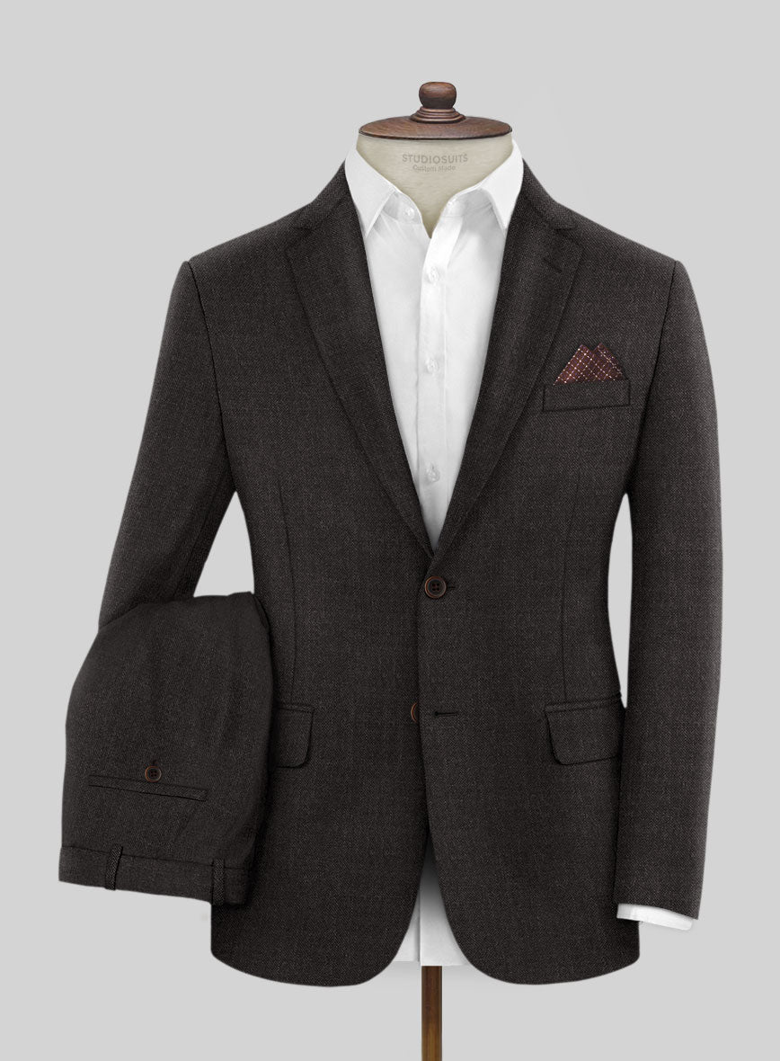 Hardy Minnis Dark Brown Sharkskin Wool Suit – StudioSuits